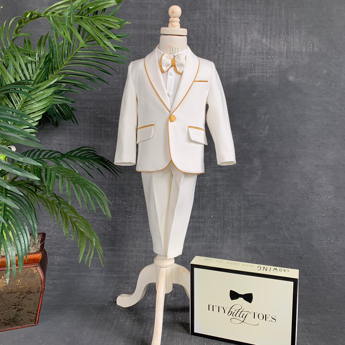 Alex Suit (Gold) - Best Online Children's Boutique – Itty Bitty Toes